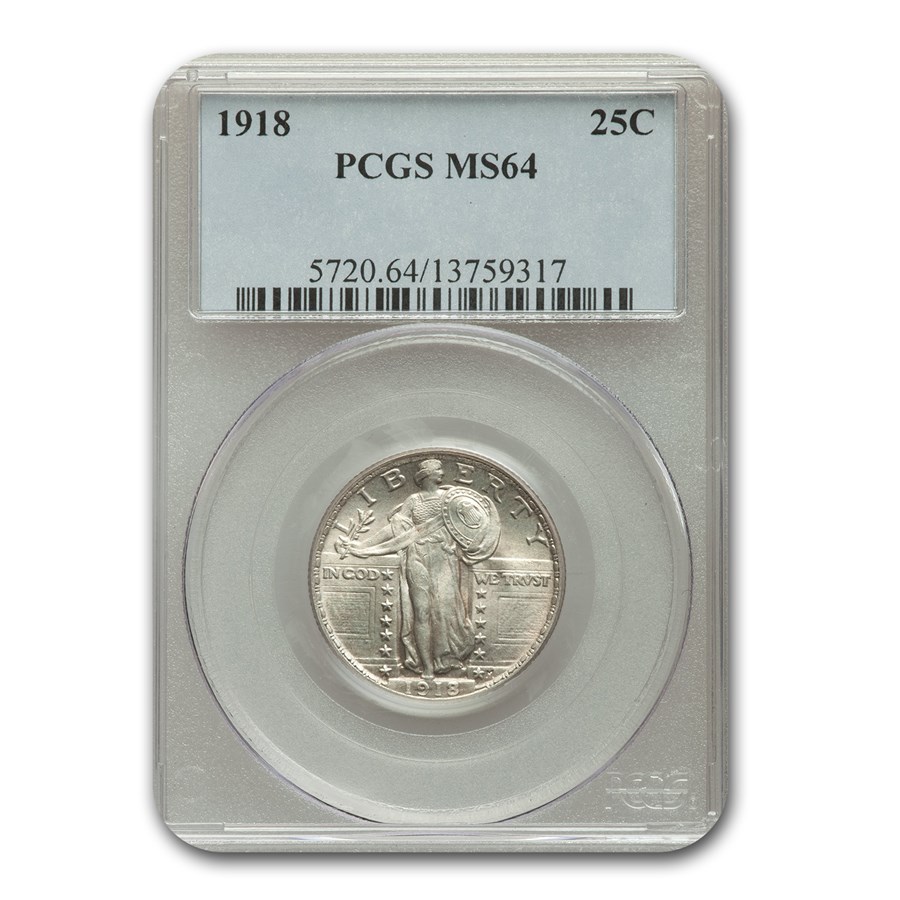 Buy 1918 Standing Liberty Quarter MS-64 PCGS | APMEX