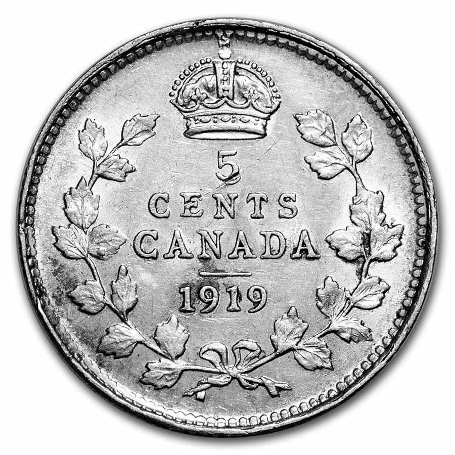 Buy 1919 Canada Silver 5 Cents George V AU | APMEX
