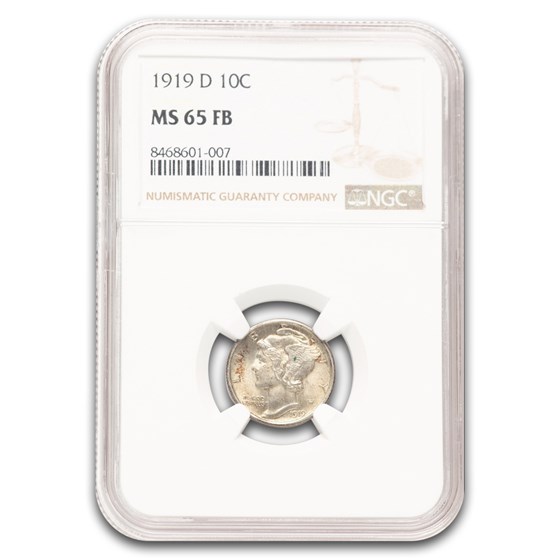 Buy 1919-D Mercury Dime MS-65 NGC (FB) | APMEX