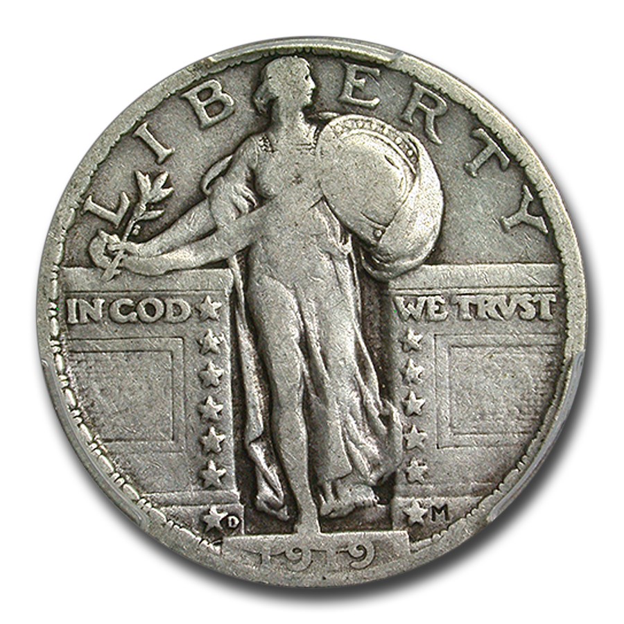 1919-D Standing Liberty Quarter Fine-12 PCGS