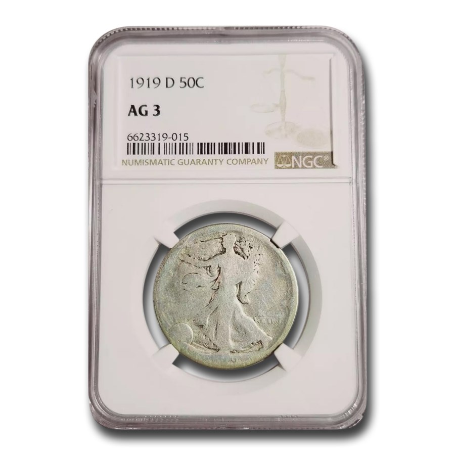 Buy 1919-D Walking Liberty Half Dollar AG-3 NGC | APMEX