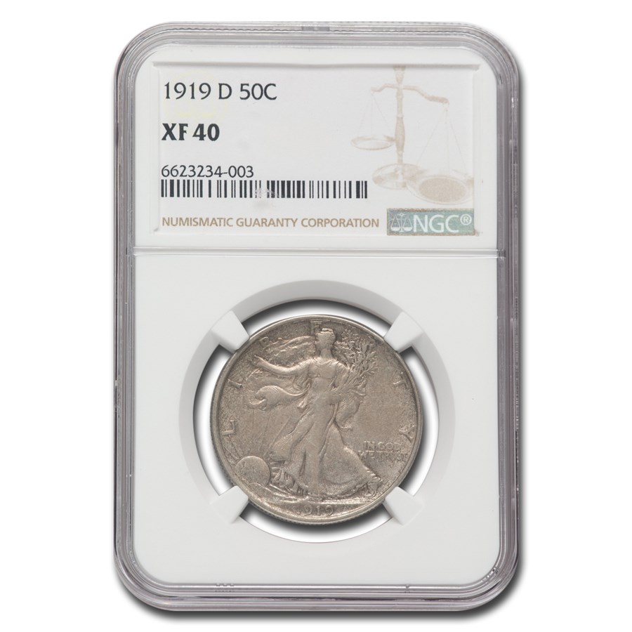Buy 1919-D Walking Liberty Half Dollar XF-40 NGC | APMEX