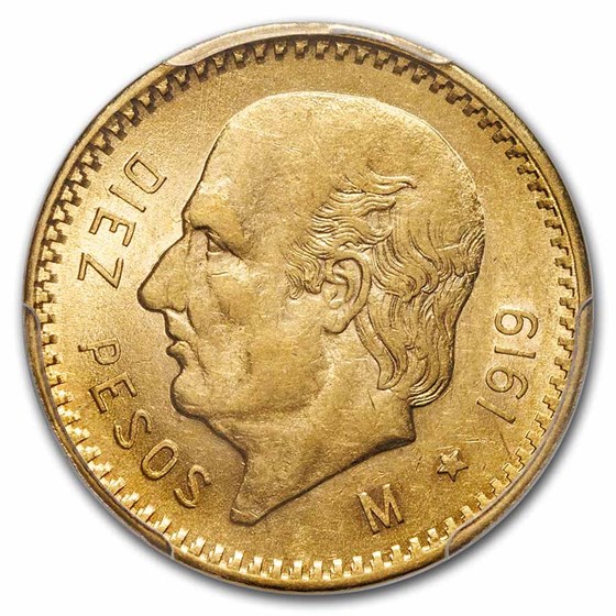 Buy 1919-M Mexico Gold 10 Pesos MS-62 PCGS | APMEX