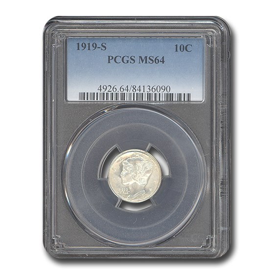 Buy 1919-S Mercury Dime MS-64 PCGS | APMEX