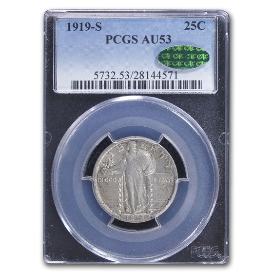 Buy 1919-S Standing Liberty Quarter AU-53 PCGS CAC | APMEX