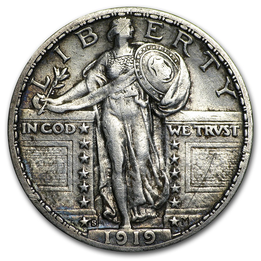 Buy 1919-S Standing Liberty Quarter AU Details (Cleaned) | APMEX