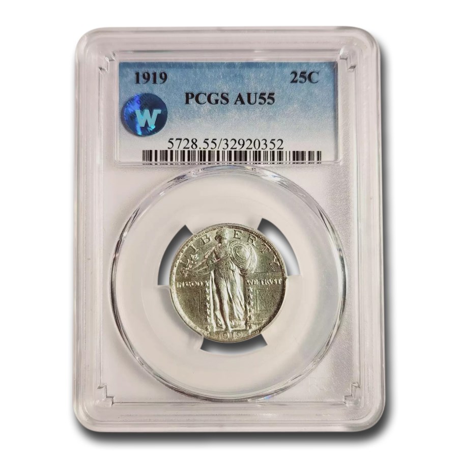 Buy 1919 Standing Liberty Quarter AU-55 PCGS | APMEX