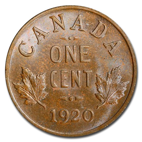 1920 Canada Cent George V MS-64 PCGS (Brown)