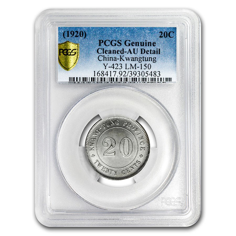 Buy 1920 China-Kwangtung 20 Cents AU-Details PCGS | APMEX