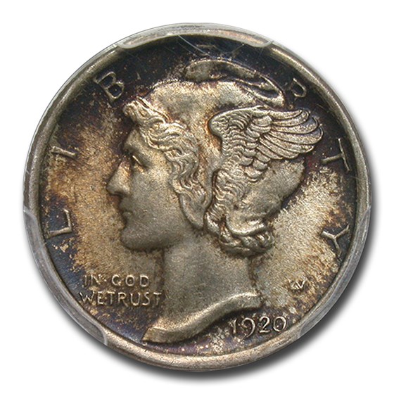 Buy 1920-D Mercury Dime MS-64 PCGS (FB) | APMEX