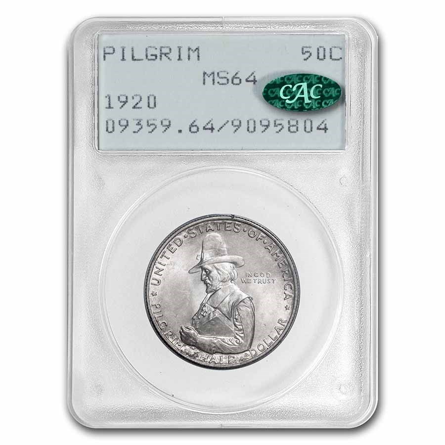 Buy 1920 Pilgrim Half Dollar MS-64 PCGS CAC (Rattler Holder) | APMEX