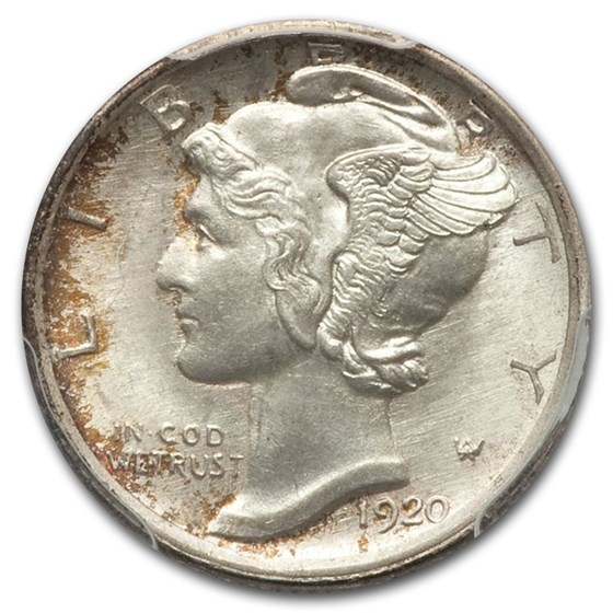 Buy 1920-S Mercury Dime MS-65 PCGS (FB) | APMEX