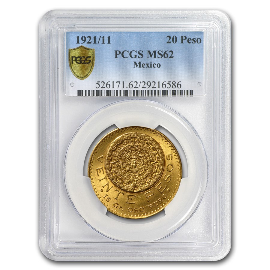 Buy 1921/11 Mexico Gold 20 Pesos MS-62 PCGS | APMEX