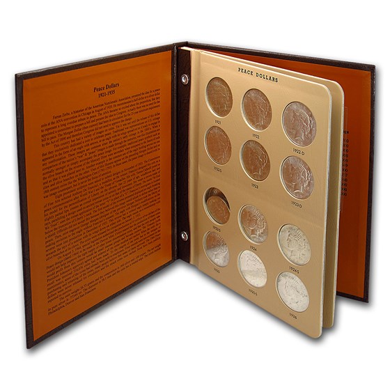 Buy 1921-1935 Peace Dollar 24-Coin Complete Set AU (Dansco Album) | APMEX