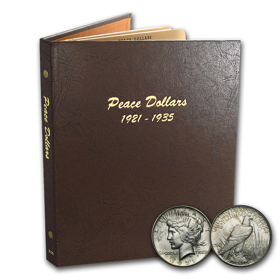 Buy 1921-1935 Peace Dollar 24-Coin Complete Set AU (Dansco Album) | APMEX