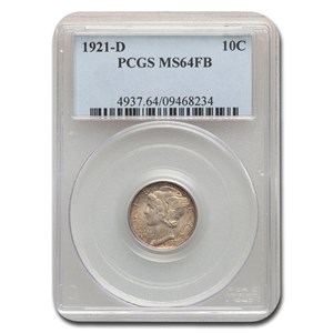 Buy 1921-D Mercury Dime MS-64 PCGS (FB) | APMEX