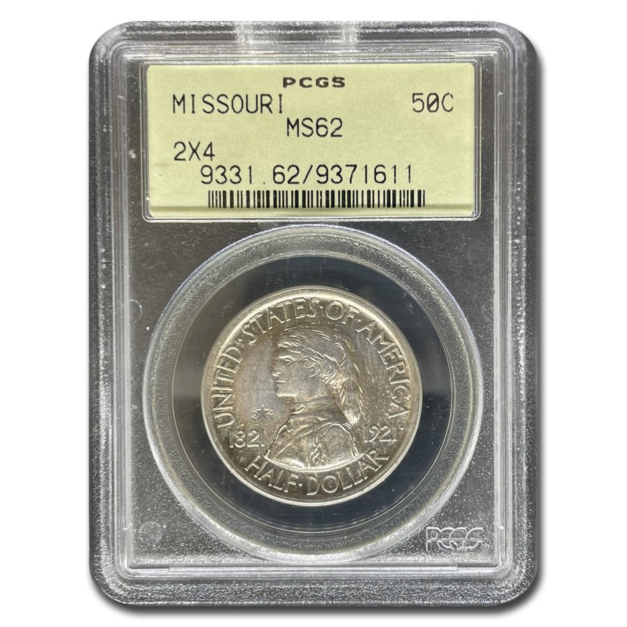 Buy 1921 Missouri Centennial Half Dollar MS-62 PCGS (2x4) | APMEX