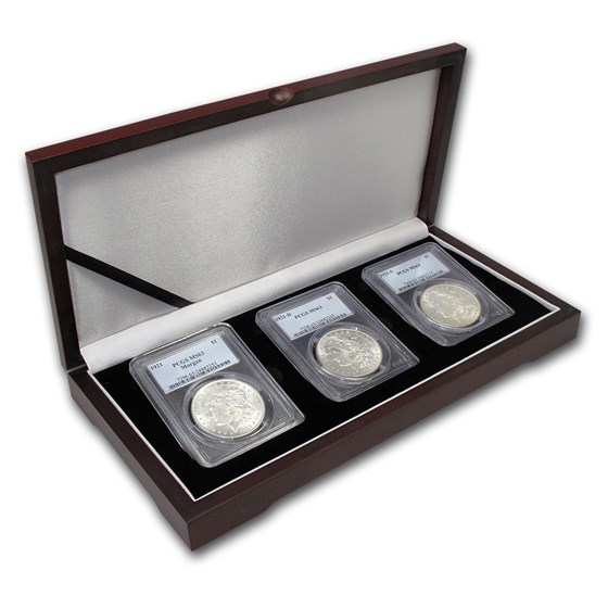 Buy 1921 Morgan Dollar 3 Coin P-D-S Mint's Set MS-63 PCGS | APMEX