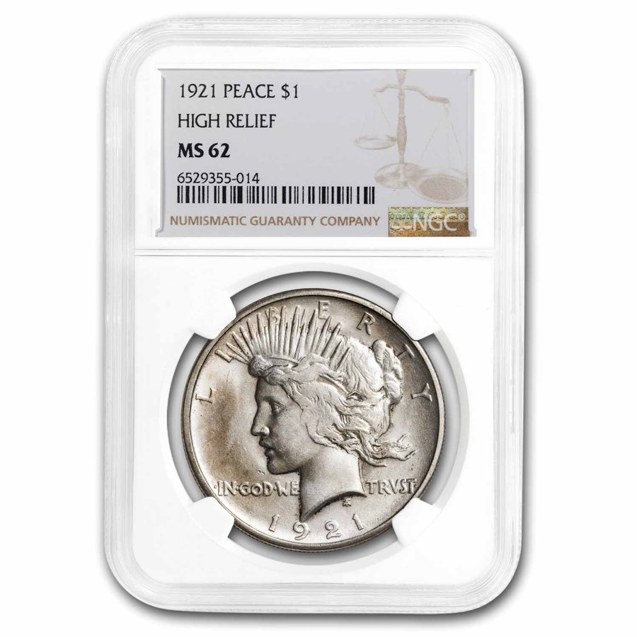 Buy 1921 Peace Dollar MS-62 NGC | APMEX