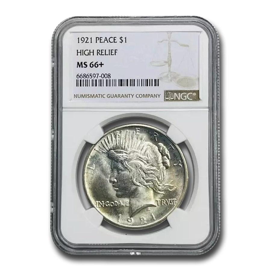 1921 Peace Dollar MS-66+ NGC