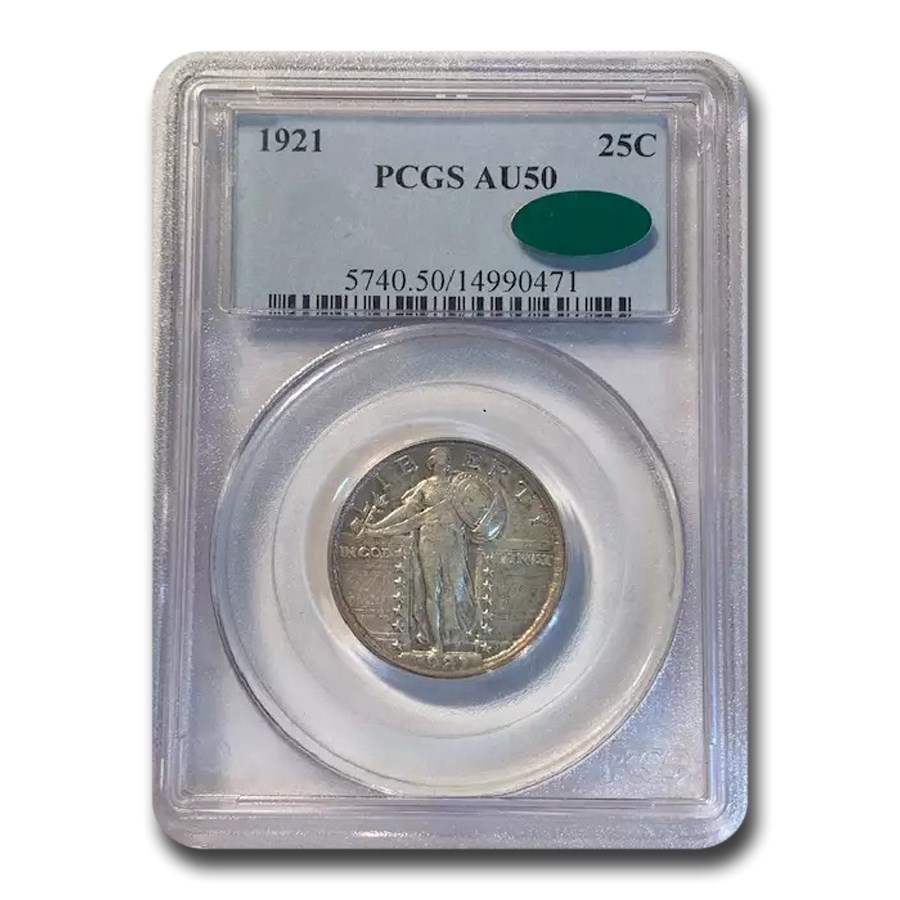Buy 1921 Standing Liberty Quarter AU-50 PCGS CAC | APMEX