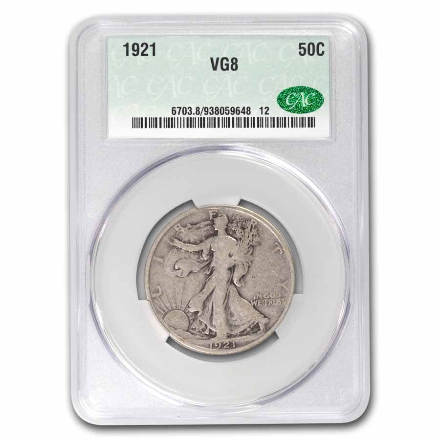 1921 Walking Liberty Half Dollar VG-8 CAC