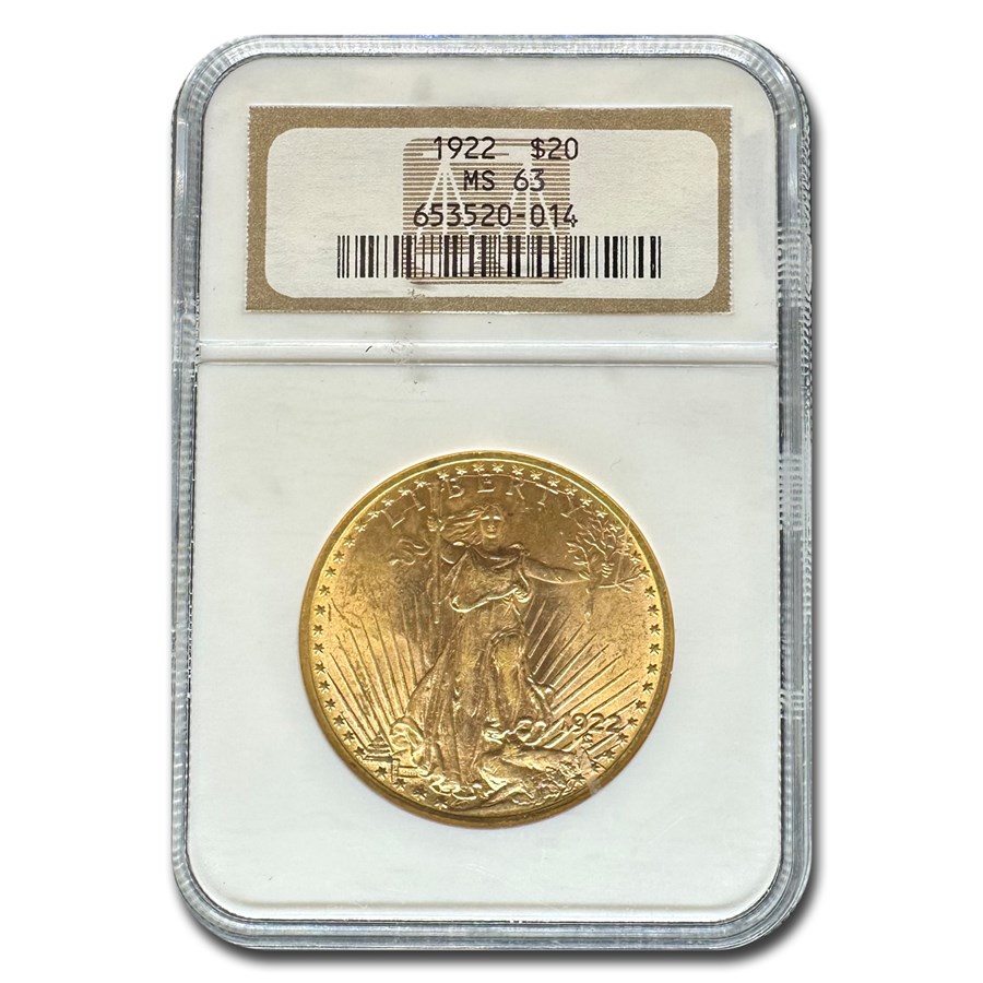 Buy 1922 $20 St Gaudens Gold Double Eagle MS-63 NGC (DDR FS-801) | APMEX