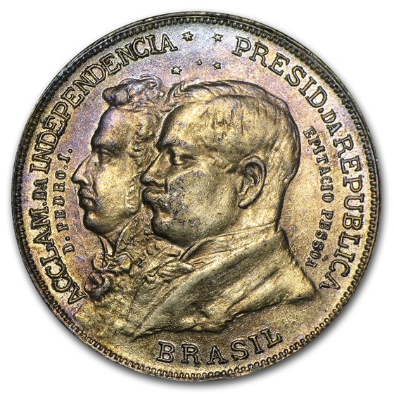 Buy 1922 Brazil Silver 2000 Reis AU | APMEX