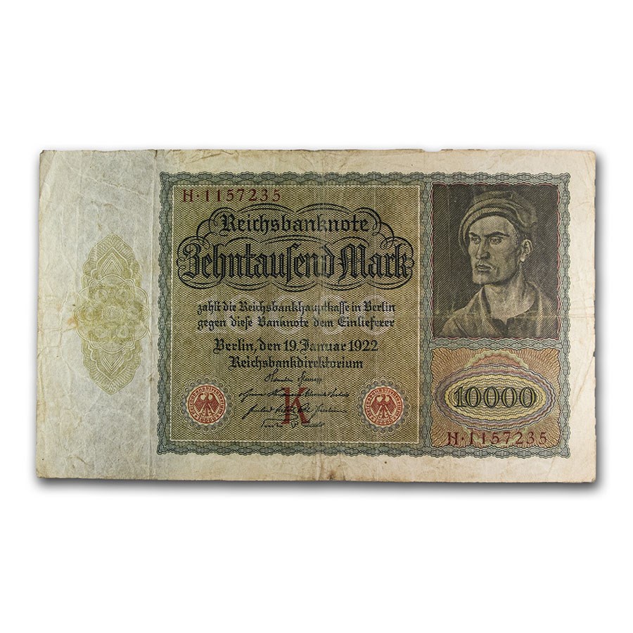 Buy 1922 Germany 10,000 Mark Reichsbanknote Avg Circ (210x124) | APMEX