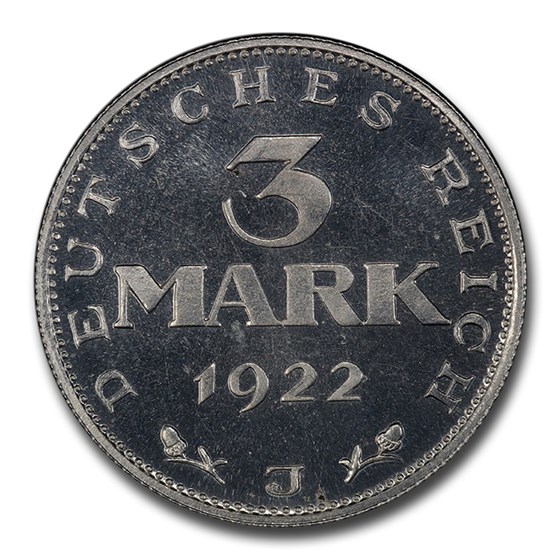Buy 1922-J Germany Weimar Republic Aluminum 3 Mark PR-66 Cameo PCGS | APMEX