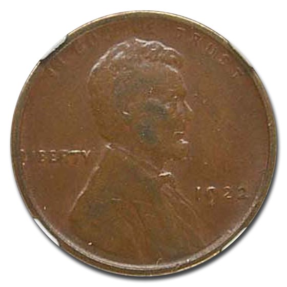 1922 Lincoln Cent AU-50 NGC (No D, Strong Reverse)