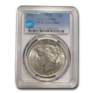 Buy 1922 Peace Dollar AU-53 PCGS (VAM-2C Extra Hair) | APMEX