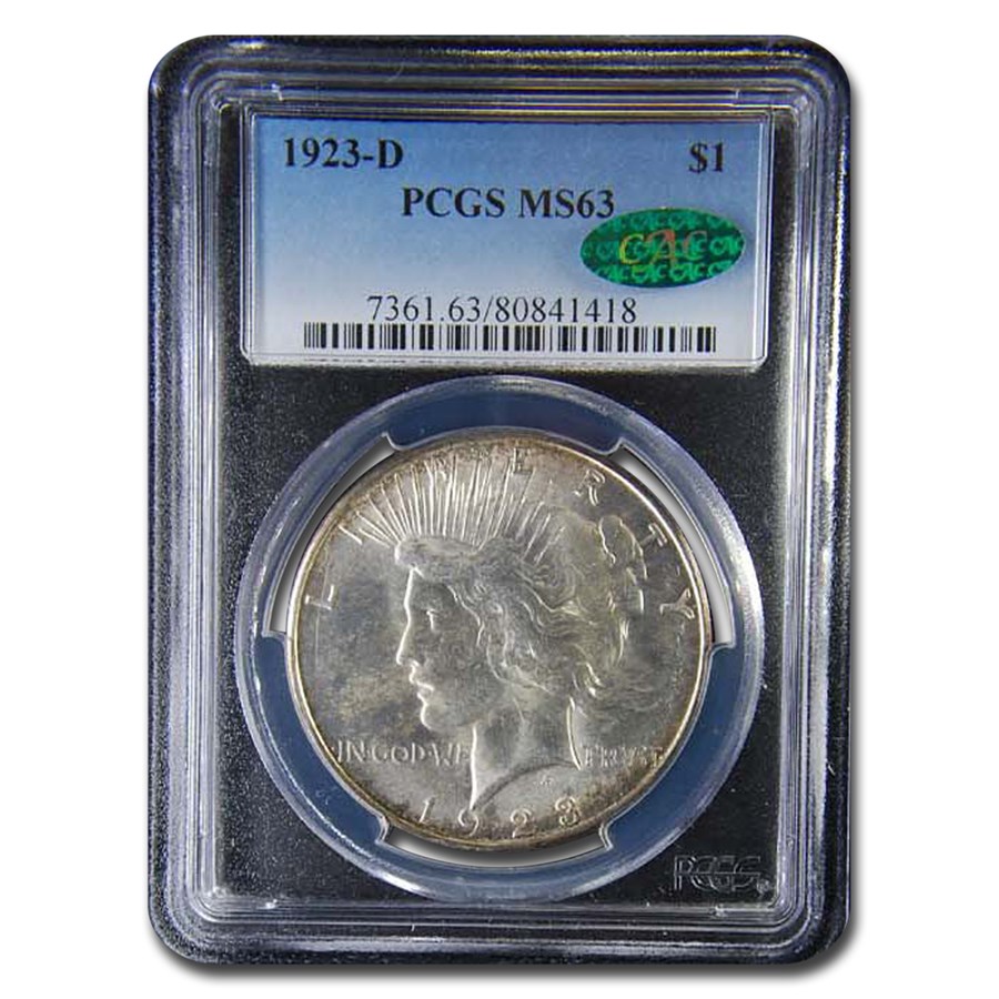 Buy 1923-D Peace Dollar MS-63 PCGS CAC | APMEX