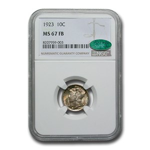 1923 Mercury Dime MS-67 NGC CAC (FB)
