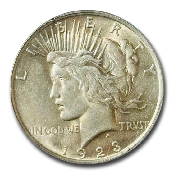 Buy 1923 Peace Dollar AU-53 PCGS (VAM-1C Tail on O) | APMEX