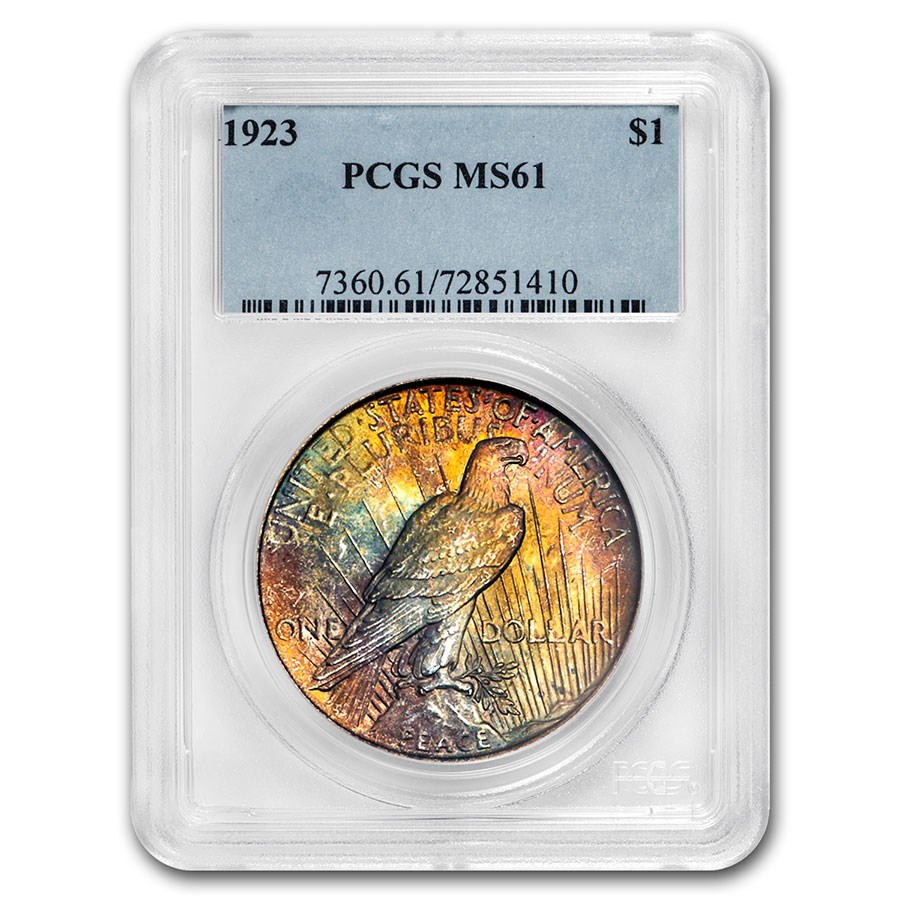 Buy 1923 Peace Dollar MS-61 PCGS (Beautifully Toned) | APMEX