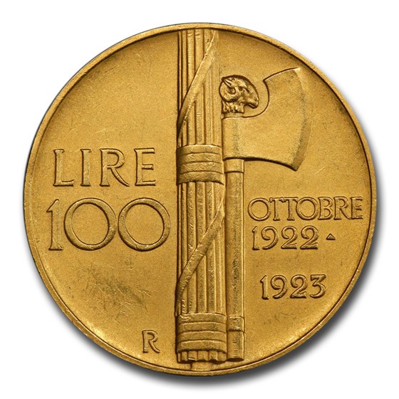 Buy 1923-R Italy Gold 100 Lire Vittorio Emanuele III MS-62 PCGS. | APMEX