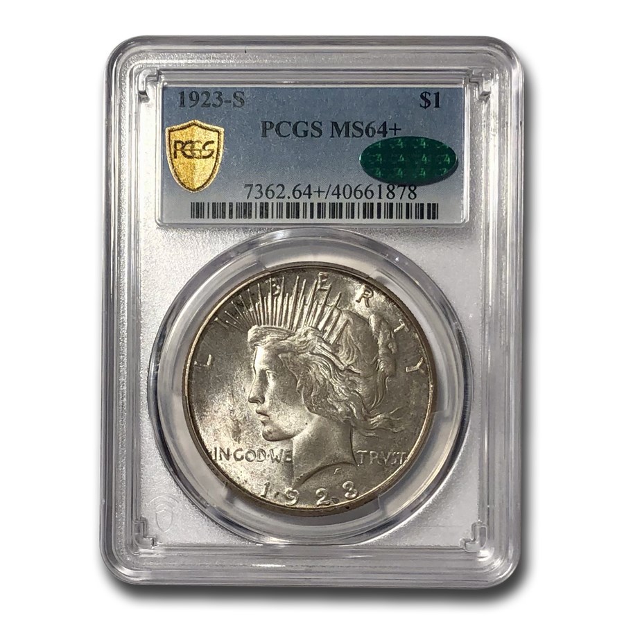 Buy 1923-S Peace Dollar MS-64+ PCGS CAC | APMEX