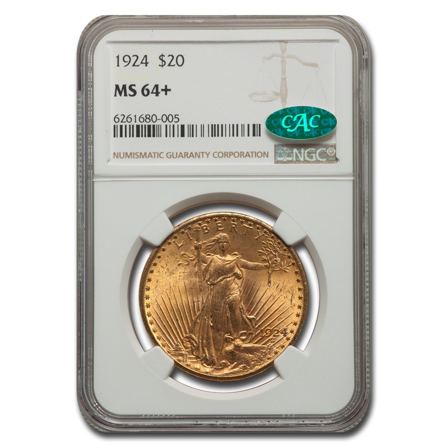 Buy 1924 $20 Saint-Gaudens Gold Double Eagle MS-64+ NGC CAC (Plus) | APMEX