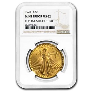 Buy 1924 $20 St Gaudens Gold Double Eagle MS-62 NGC (Mint Error) | APMEX