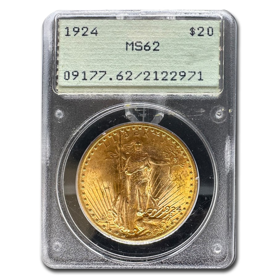 Buy 1924 $20 St Gaudens Gold Double Eagle MS-62 PCGS (Rattler) | APMEX