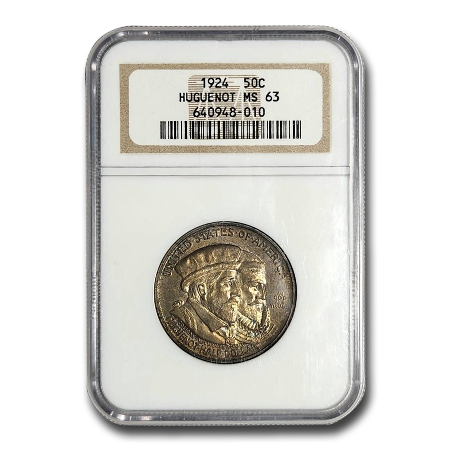 1924 Huguenot Commem Half Dollar MS-63 NGC