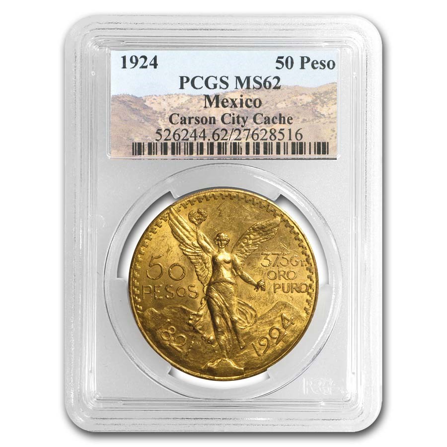 Buy 1924 Mexico Gold 50 Pesos MS-62 PCGS (Carson City Cache) | APMEX