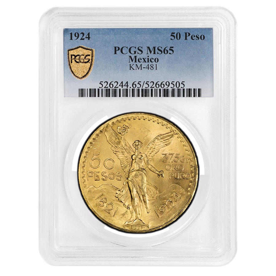 1924 Mexico Gold 50 Pesos MS-65 PCGS