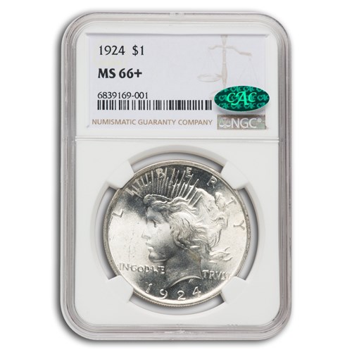 1924 Peace Dollar MS-66+ NGC CAC