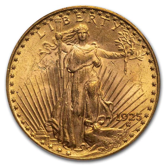 Buy 1925 $20 St Gaudens Gold Double Eagle MS-62 PCGS (OGH) | APMEX