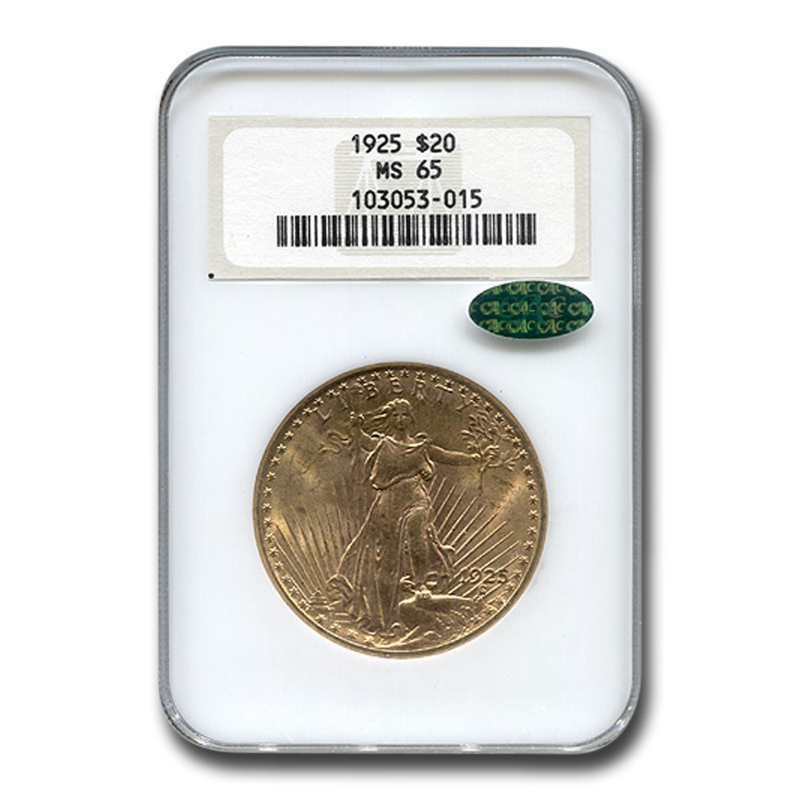 Buy 1925 $20 St Gaudens Gold Double Eagle MS-65 NGC CAC | APMEX