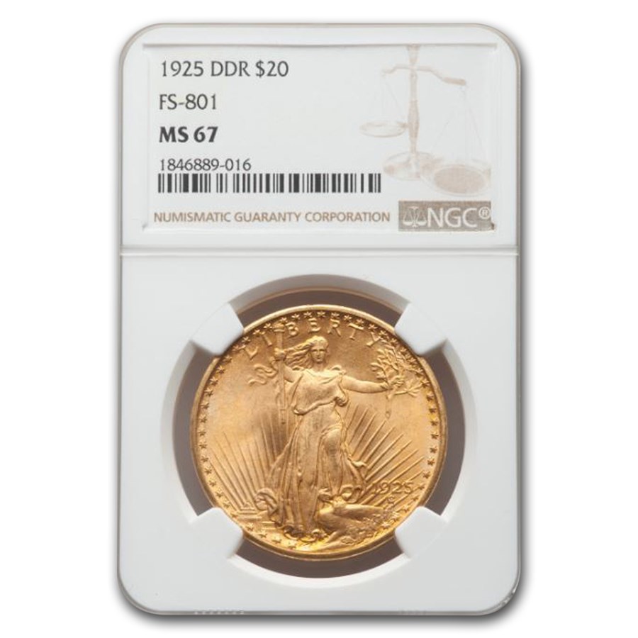 Buy 1925 $20 St Gaudens Gold Double Eagle MS-67 NGC (DDR, FS-801) | APMEX