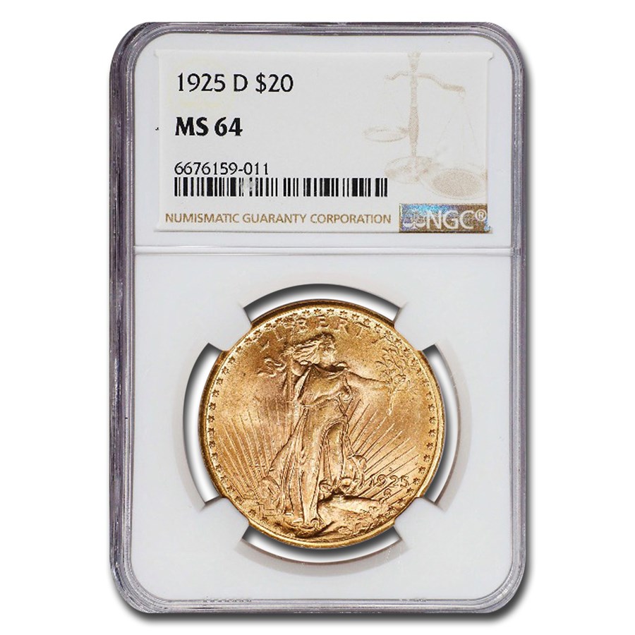 Buy 1925-D $20 St Gaudens Gold Double Eagle MS-64 NGC | APMEX