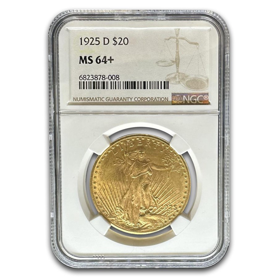 Buy 1925-D $20 St Gaudens Gold Double Eagle MS-64+ NGC | APMEX